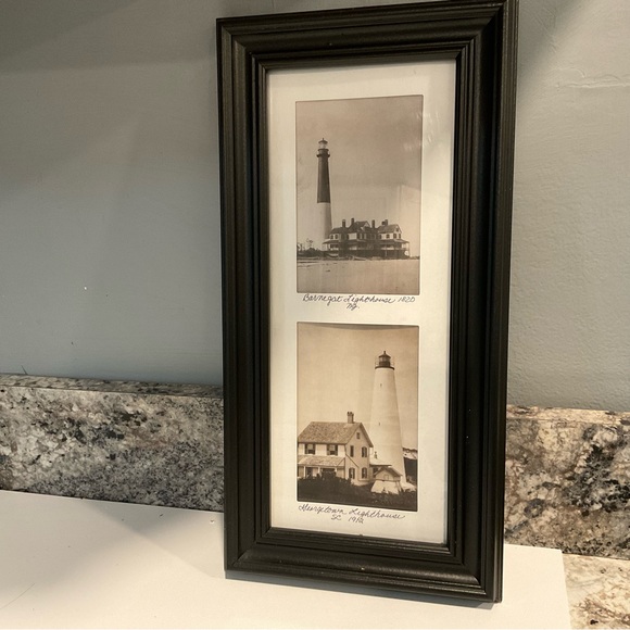Art | Vintage Lighthouse Postcard Matted Wall Art Barnegat Nj ...